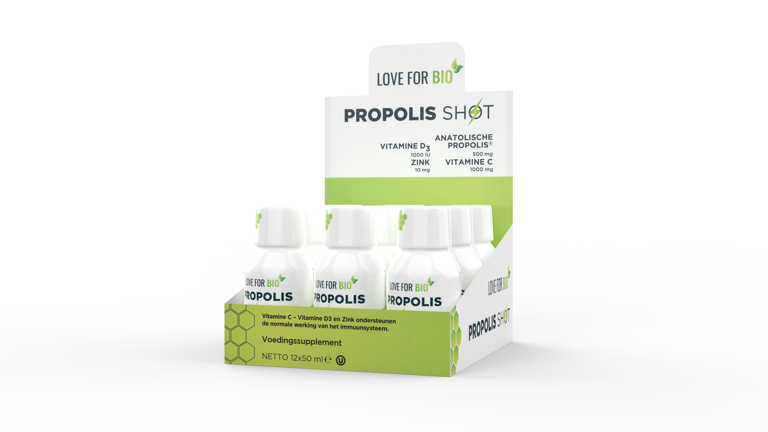 Love For Bio | 12x Propolis Shot Zinc + Vitamine C + Vitamine D3 - Love ...